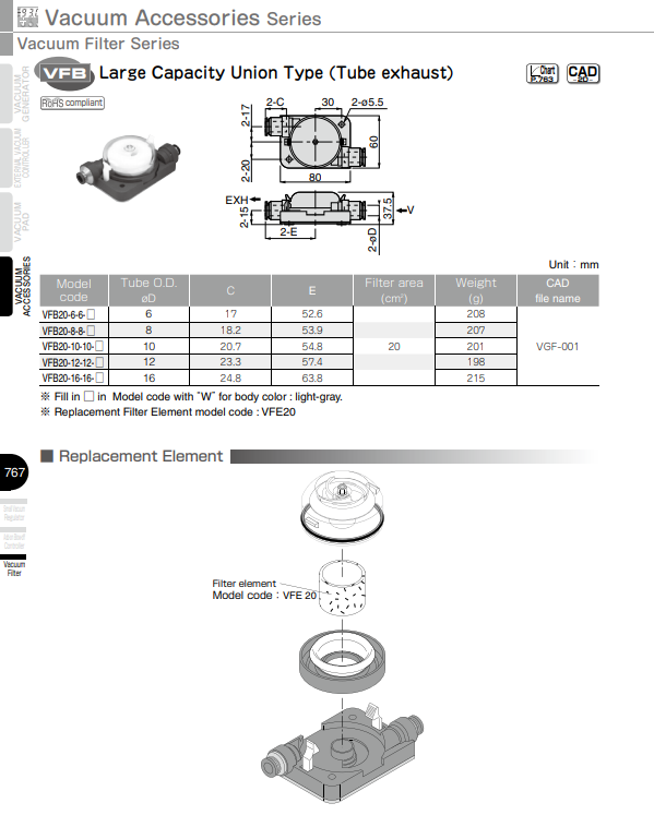 Vacuum filter PISCO: VFB - Cao Đạt TAE Co.,LTD